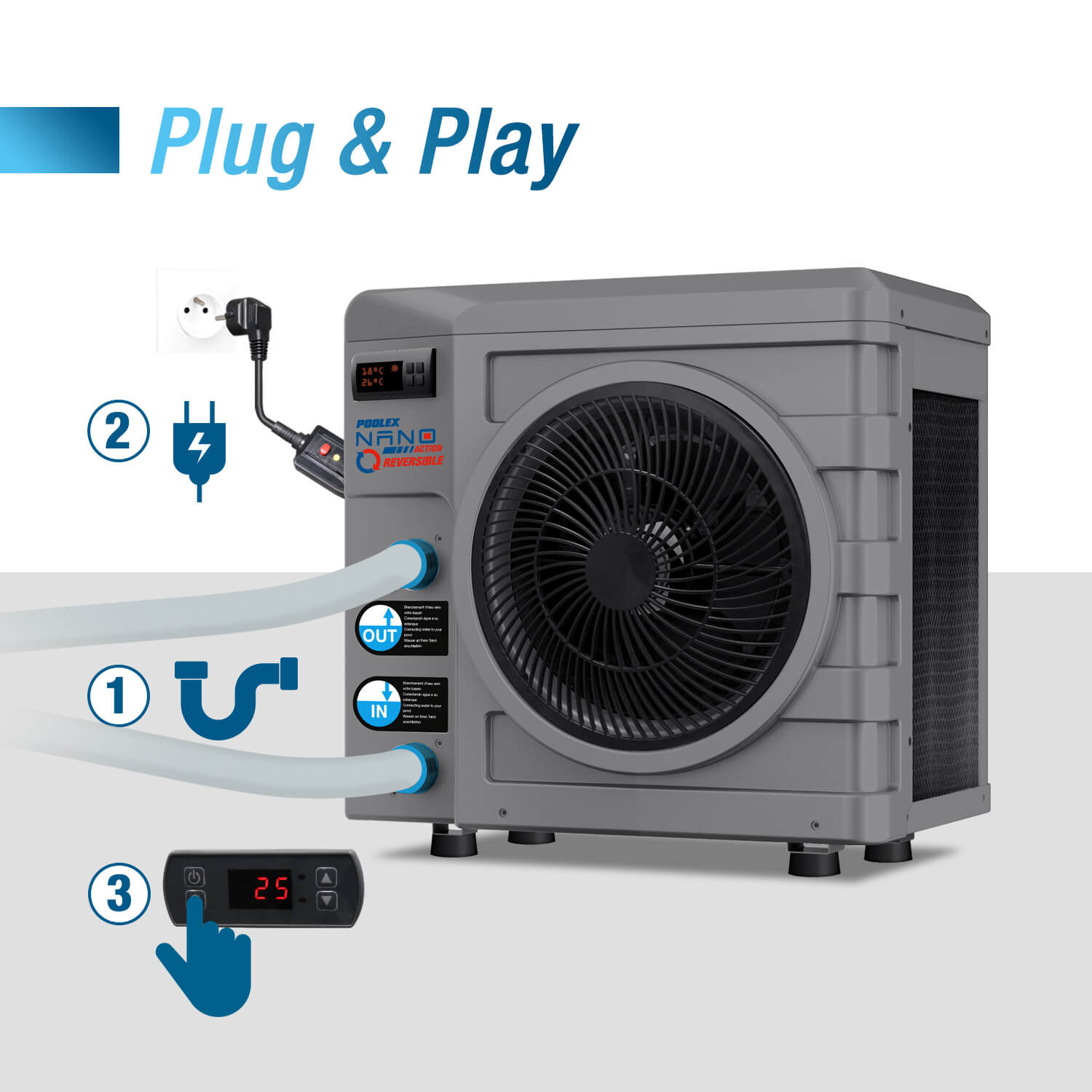 Pompa Ciepła Poolex Nano Action Reversible 4kW do 28m3 | Baspol ...